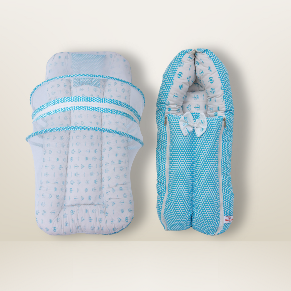 Bundle 1 | Sky Blue | GB Comfy Net Bed and GB Swaddle Bed – Gokulam Bueno